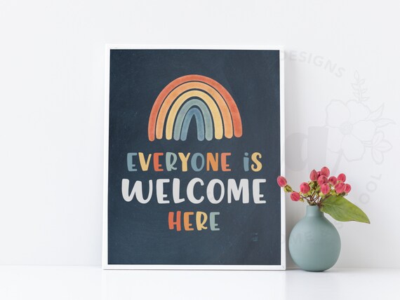 Everyone is Welcome Here Printable Classroom Print | Etsy