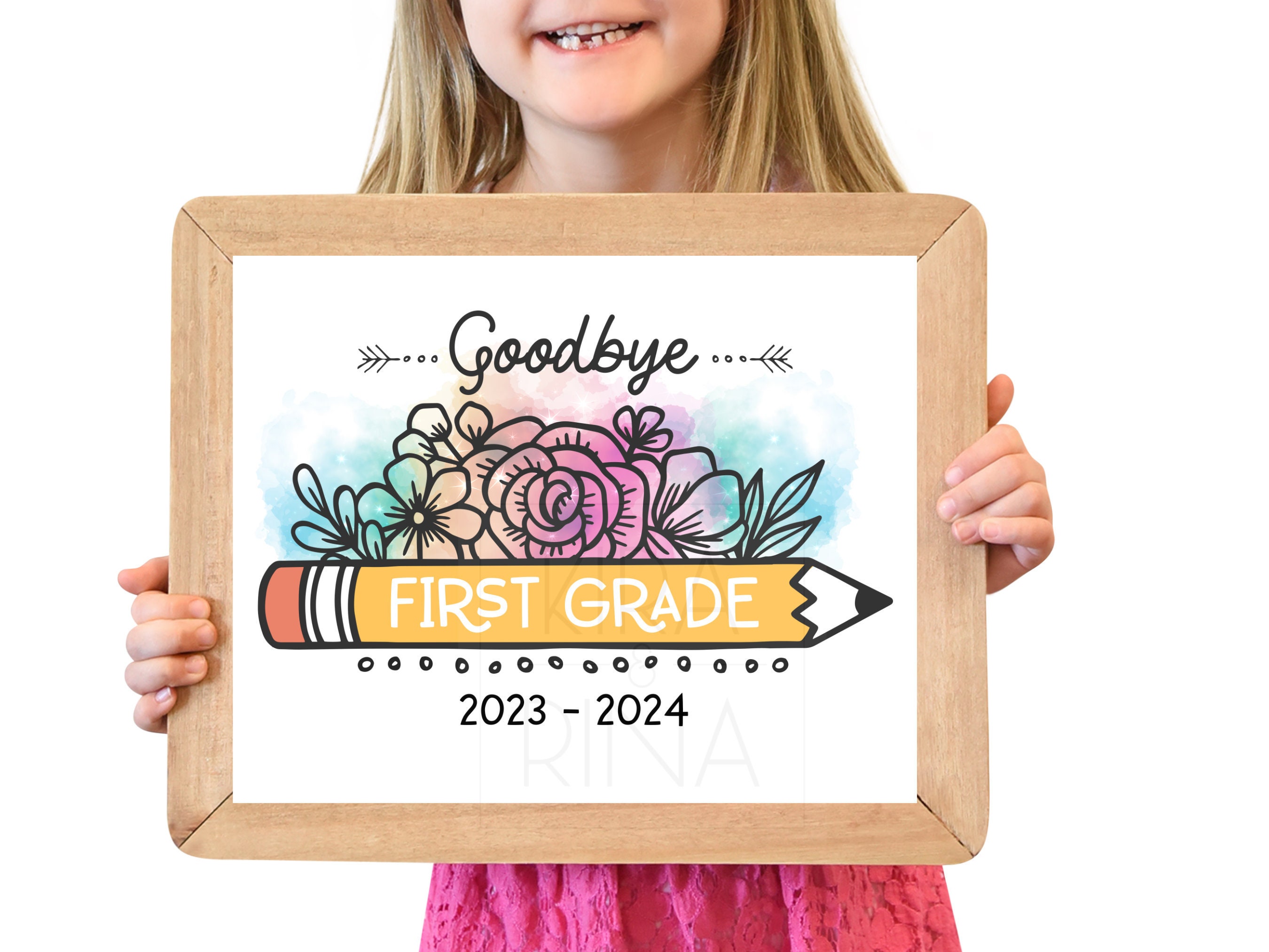 Pencil Flower First Grade Printable Sign | Goodbye First Grade Sign ...