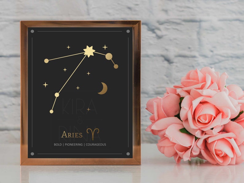 Aries Sign Printable Living or Office Room Zodiac Sign - Etsy