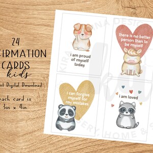 Affirmation Cards for Kids | Animal Design | Positive Inspirational ...