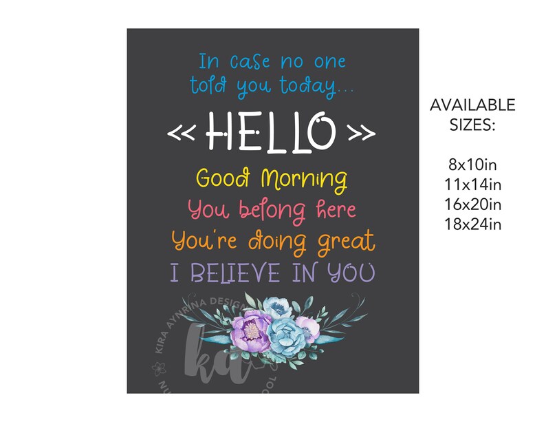 In Case No One Told You Today School Decor Print | School Poster ...