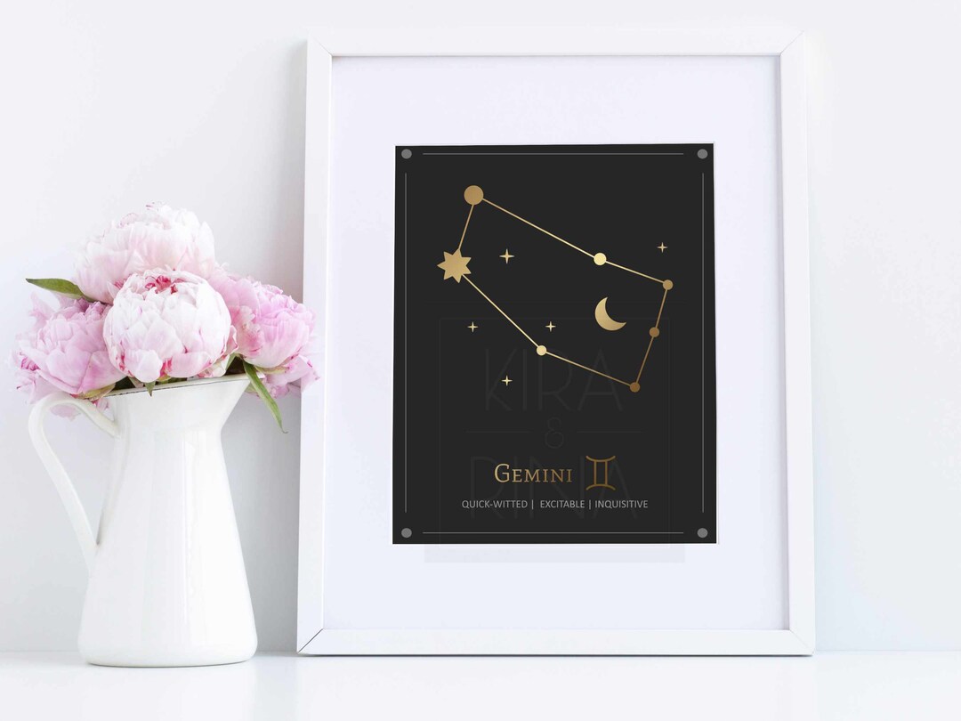 Gemini Sign Printable | Living or Office Room | Zodiac Sign Printable ...