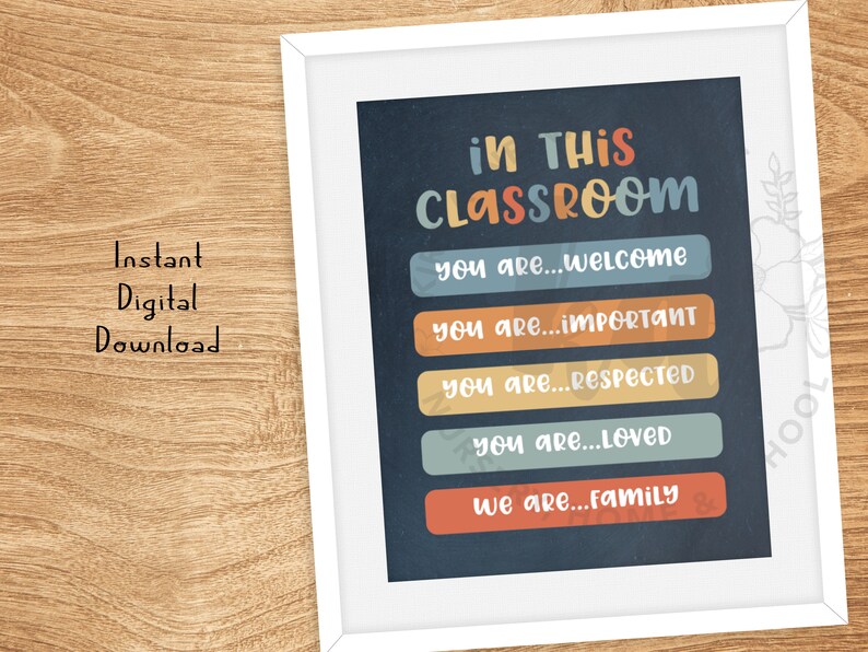 In This Classroom Printable Classroom Print Positive | Etsy
