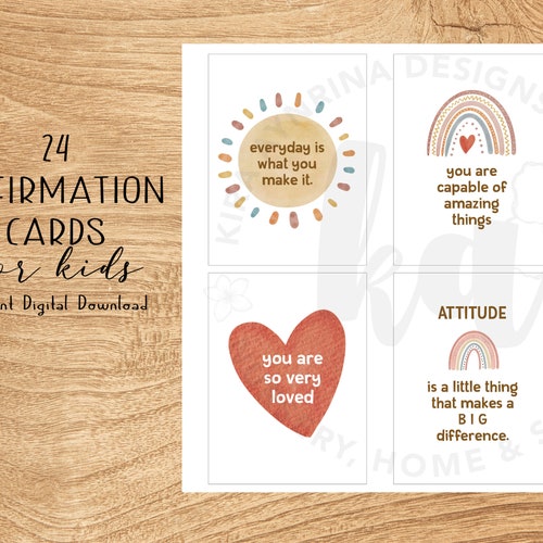 Positive Affirmation Cards for Kids Printable Encouragement - Etsy