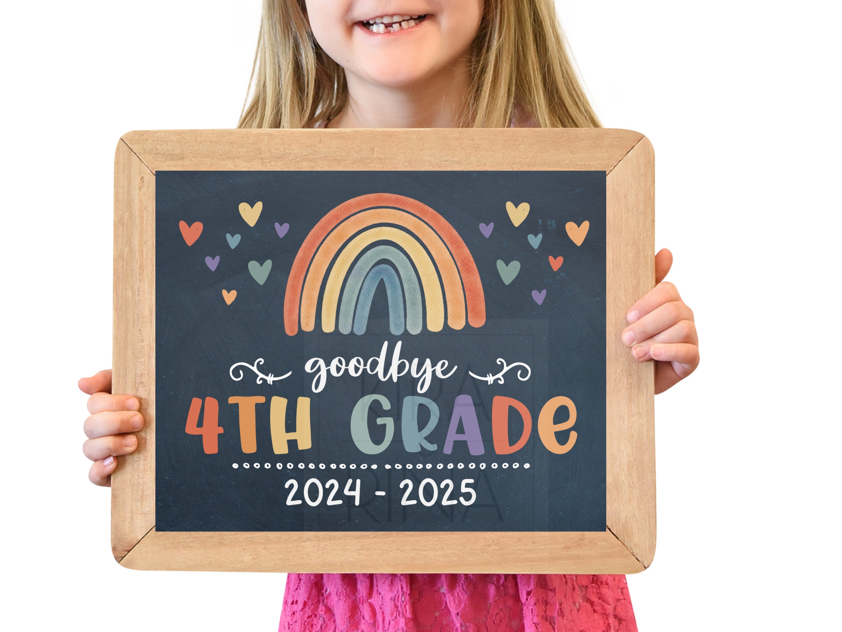 Rainbow 4th Grade Printable Sign | Goodbye 4th Grade Sign | Digital ...