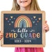 Rainbow 2nd Grade Printable Sign | Hello 2nd Grade Sign | Digital ...