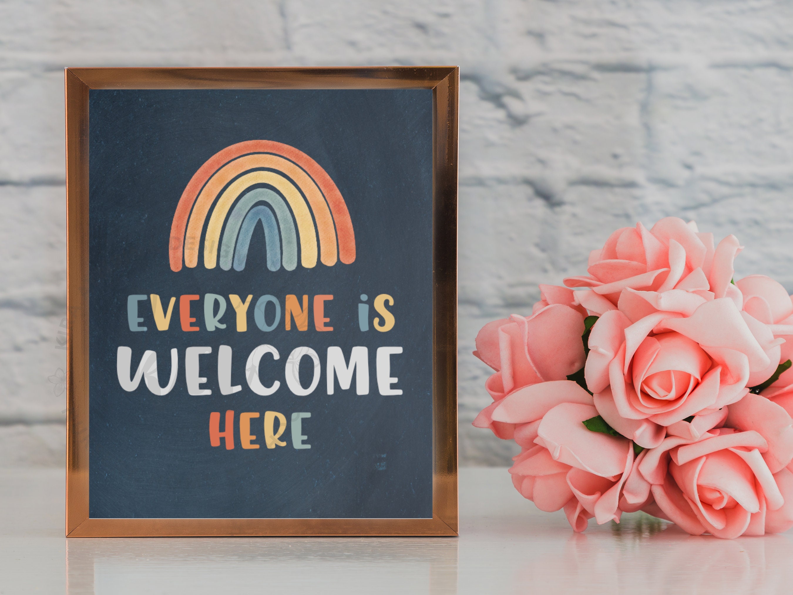 Everyone is Welcome Here Printable | Classroom Print | Positive ...