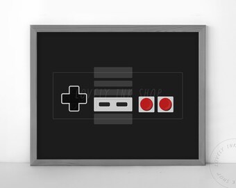 Retro Video Game Controller Printable Wall Art - Boys Room Decorating ...