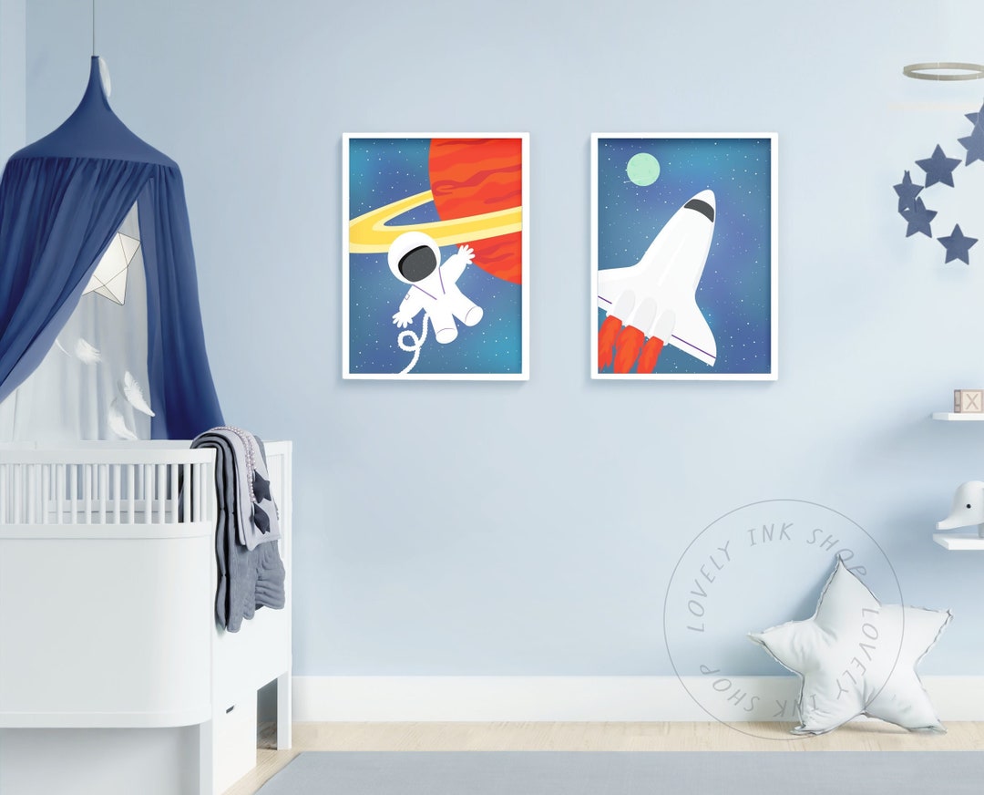 Astronaut Art - Kids Space Art - Printable Outer Space Art - Kid's Sci ...