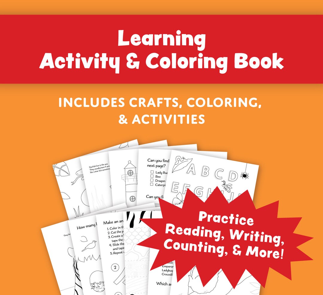 Kid’s Craft Kit Educational Activity Book - Reading, Writing, Counting ...