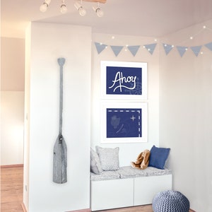 Nautical Nursery Art Ahoy Poster Treasure Map Wall Art | Etsy