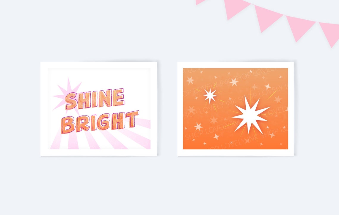 Pink and Orange Printable Wall Art Kid's Positive Quote | Etsy