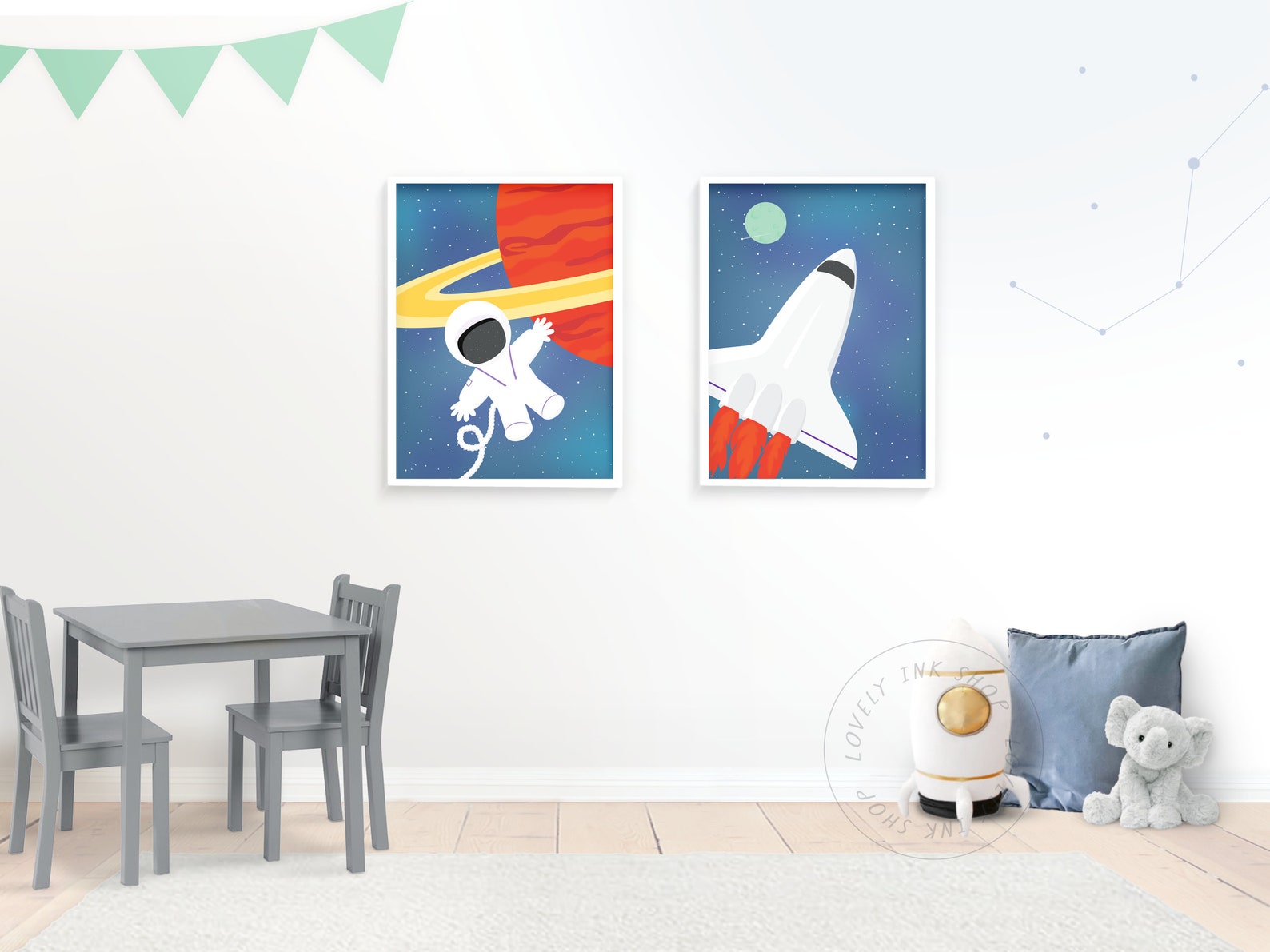 Astronaut Art - Kids Space Art - Printable Outer Space Art - Kid's Sci ...