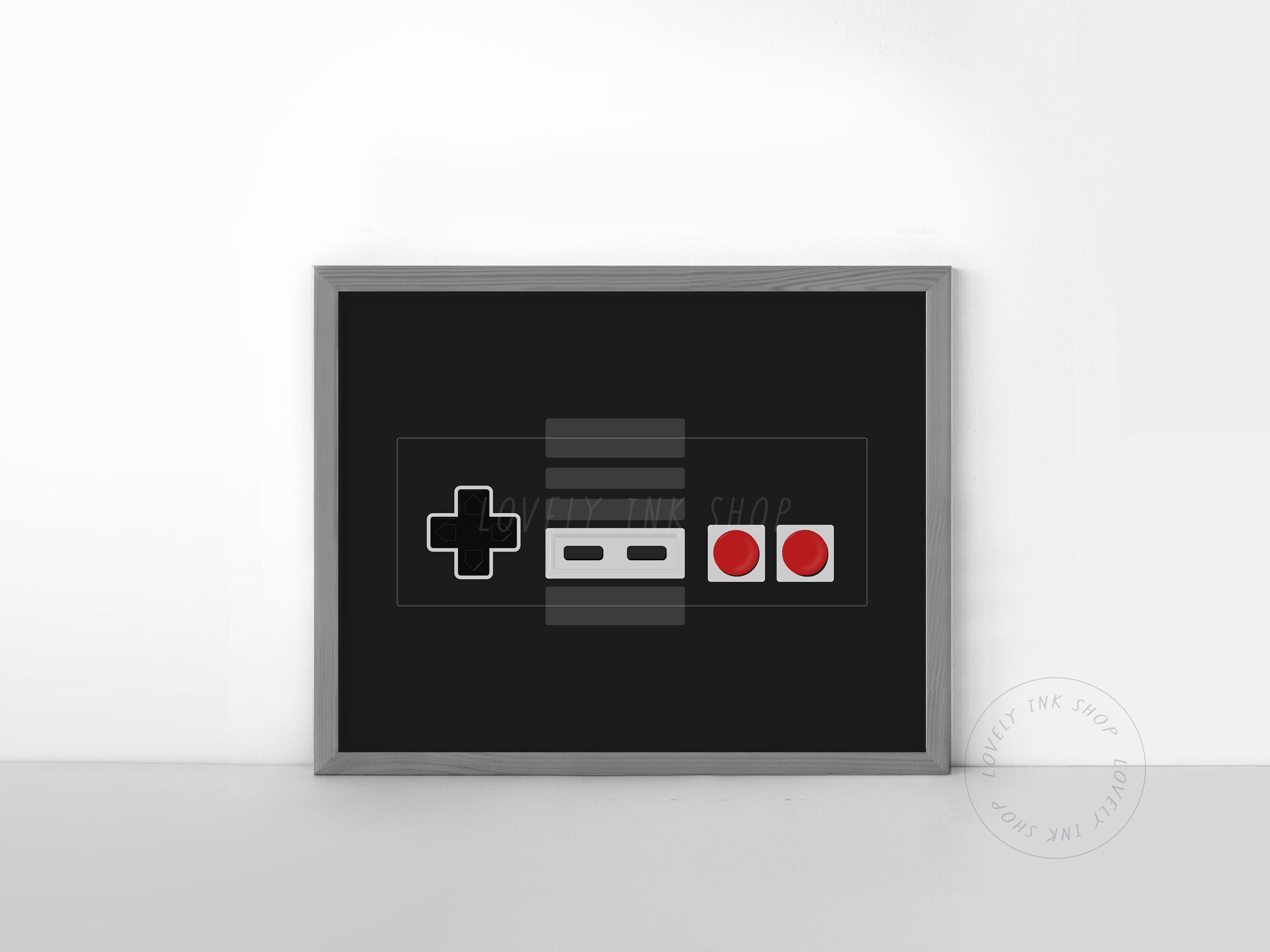 Retro Video Game Controller Printable Wall Art Boys Room Decorating Kid ...