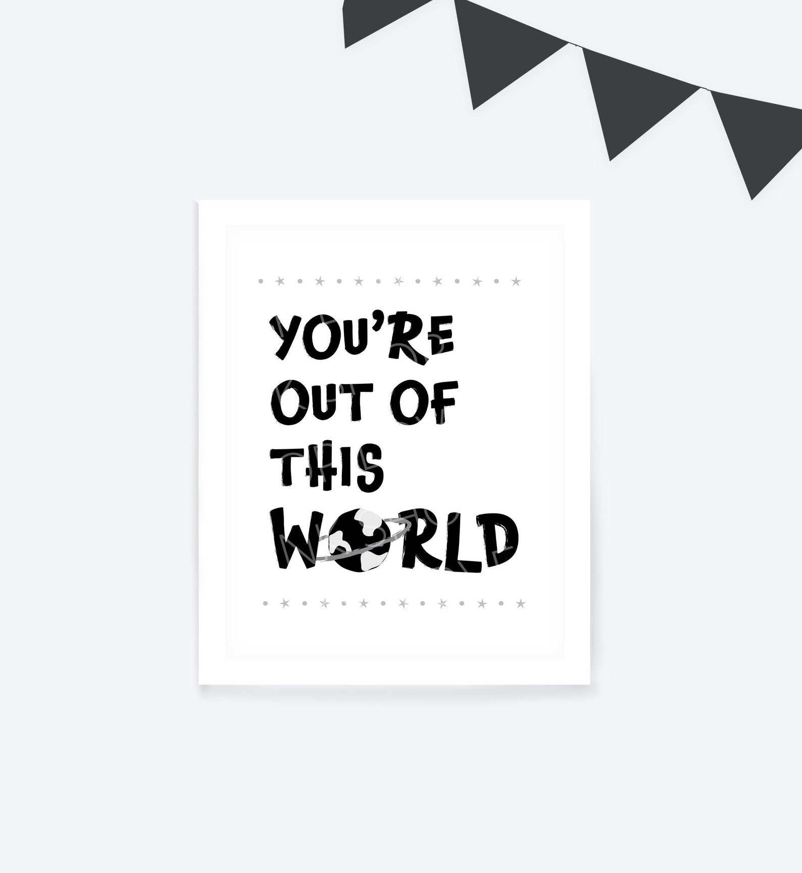 Printable Black and White Kid's Decor Out of This World | Etsy