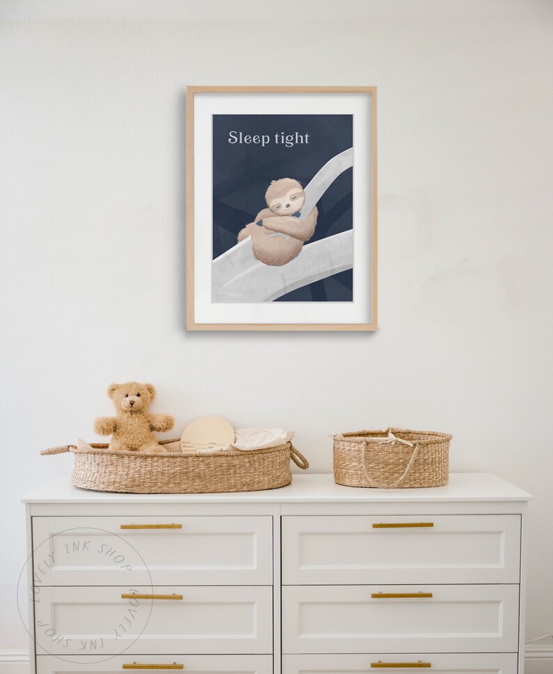 Sloth Nursery Art Baby Animal Printable Nursery Art - Etsy