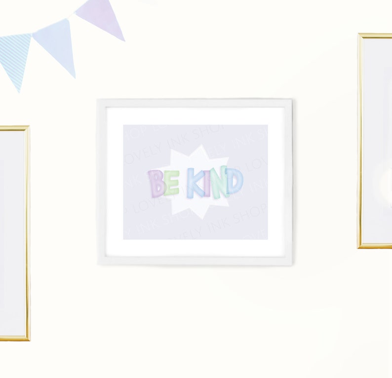 Be Kind Blue Printable Nursery Art Boys Room Decorating | Etsy