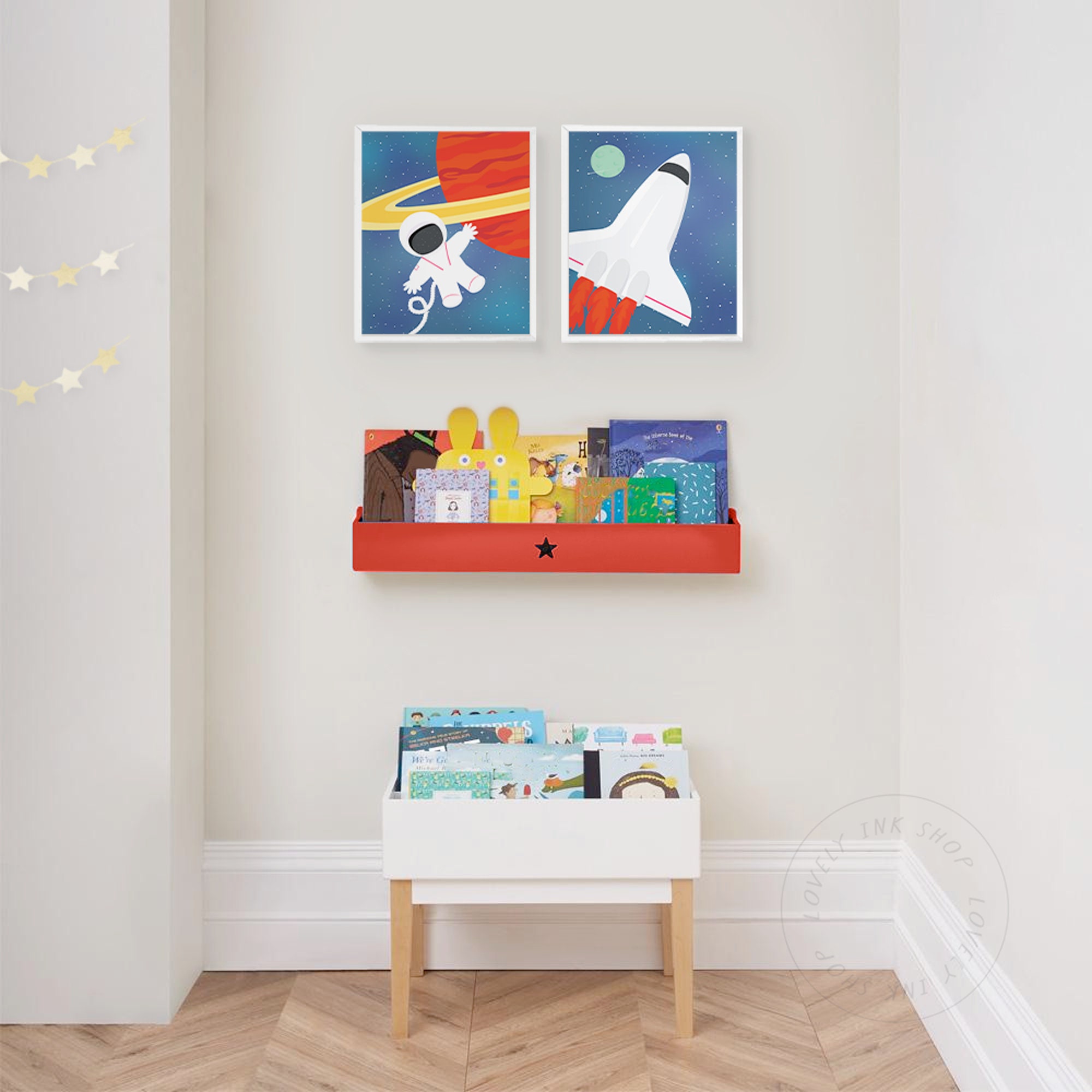 Outer Space Art Spaceship Printable Wall Art Kid's Space Art Planets ...