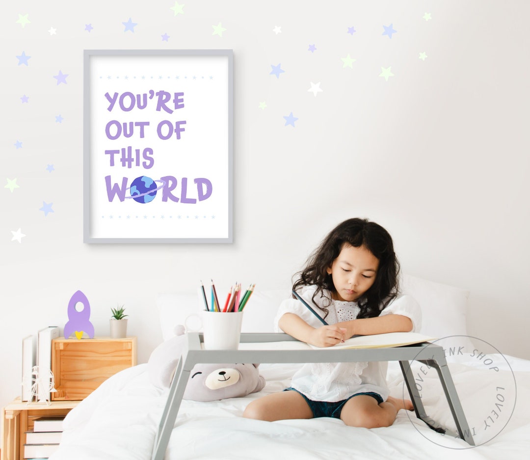 Printable Purple Outerspace Kid's Decor - Out of This World Poster ...