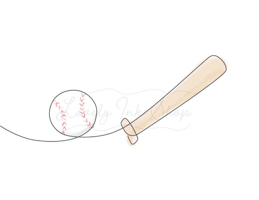 Baseball Nursery Art - Printable Art - Sports Line Art - Minimal ...