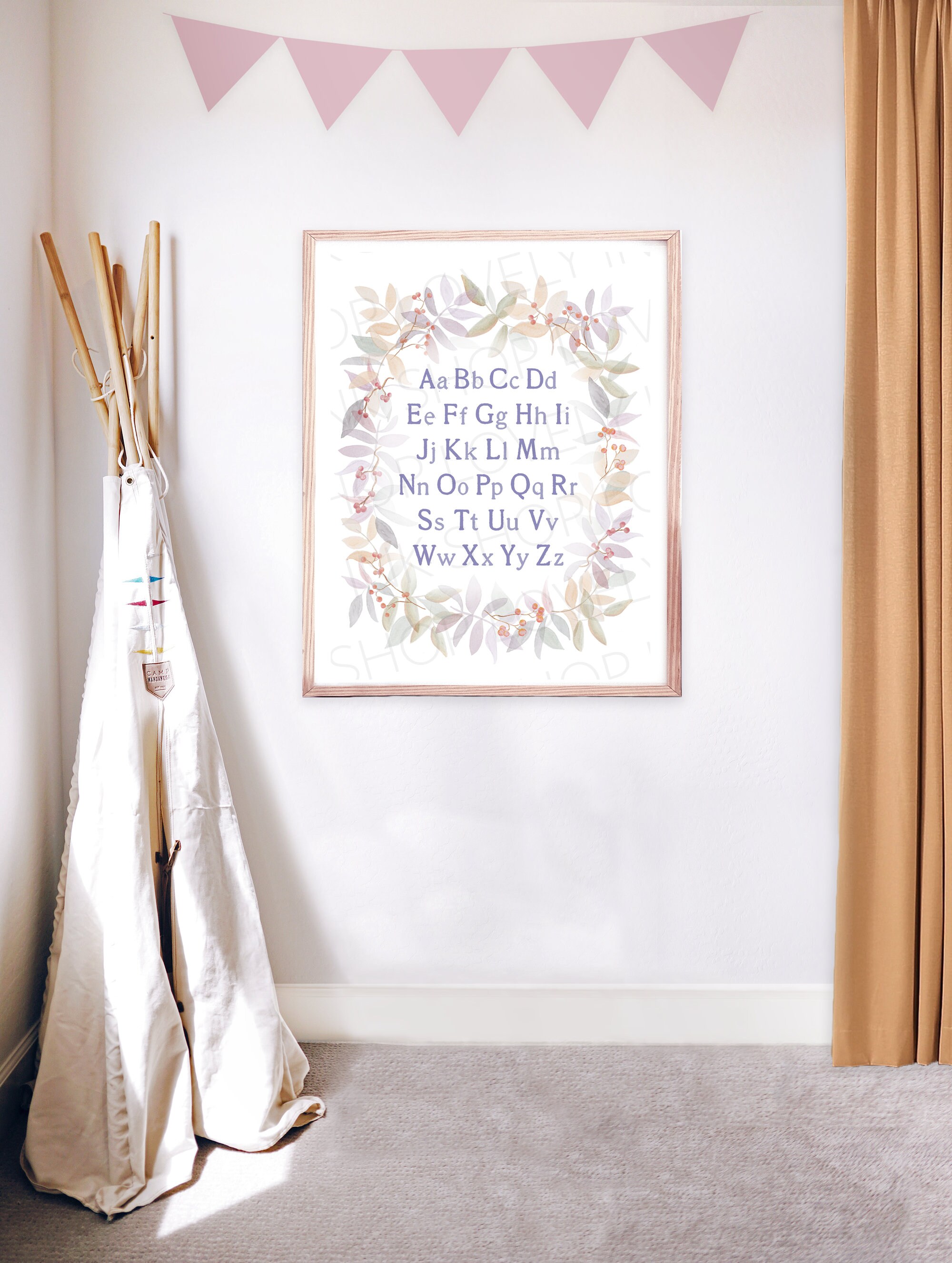 Neutral Nursery Alphabet Wall Art ABC Printable Poster Storybook ...