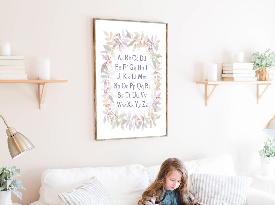 Neutral Nursery Alphabet Wall Art ABC Printable Poster - Etsy