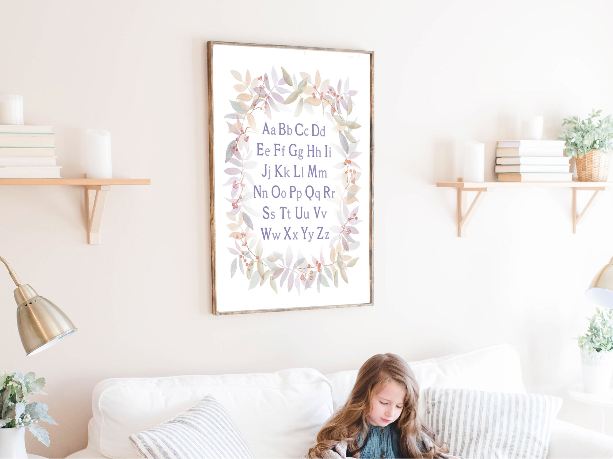 Neutral Nursery Alphabet Wall Art ABC Printable Poster Storybook ...