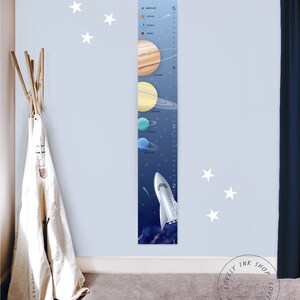 Outer Space Planets Growth Chart - Kid's Height Ruler - Solar System ...
