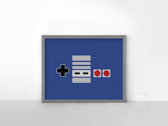 Retro Video Game Controller Printable Wall Art Boys Room - Etsy