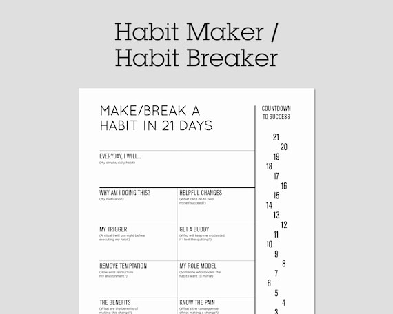 Habit Maker Habit Breaker: make a good habit or break a bad | Etsy