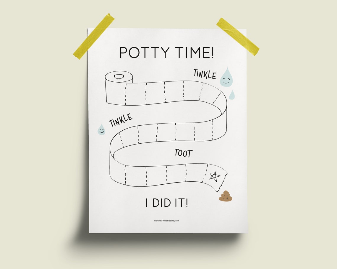 Potty Time: Potty Training Chart for Toddlers. Printable, Instant ...