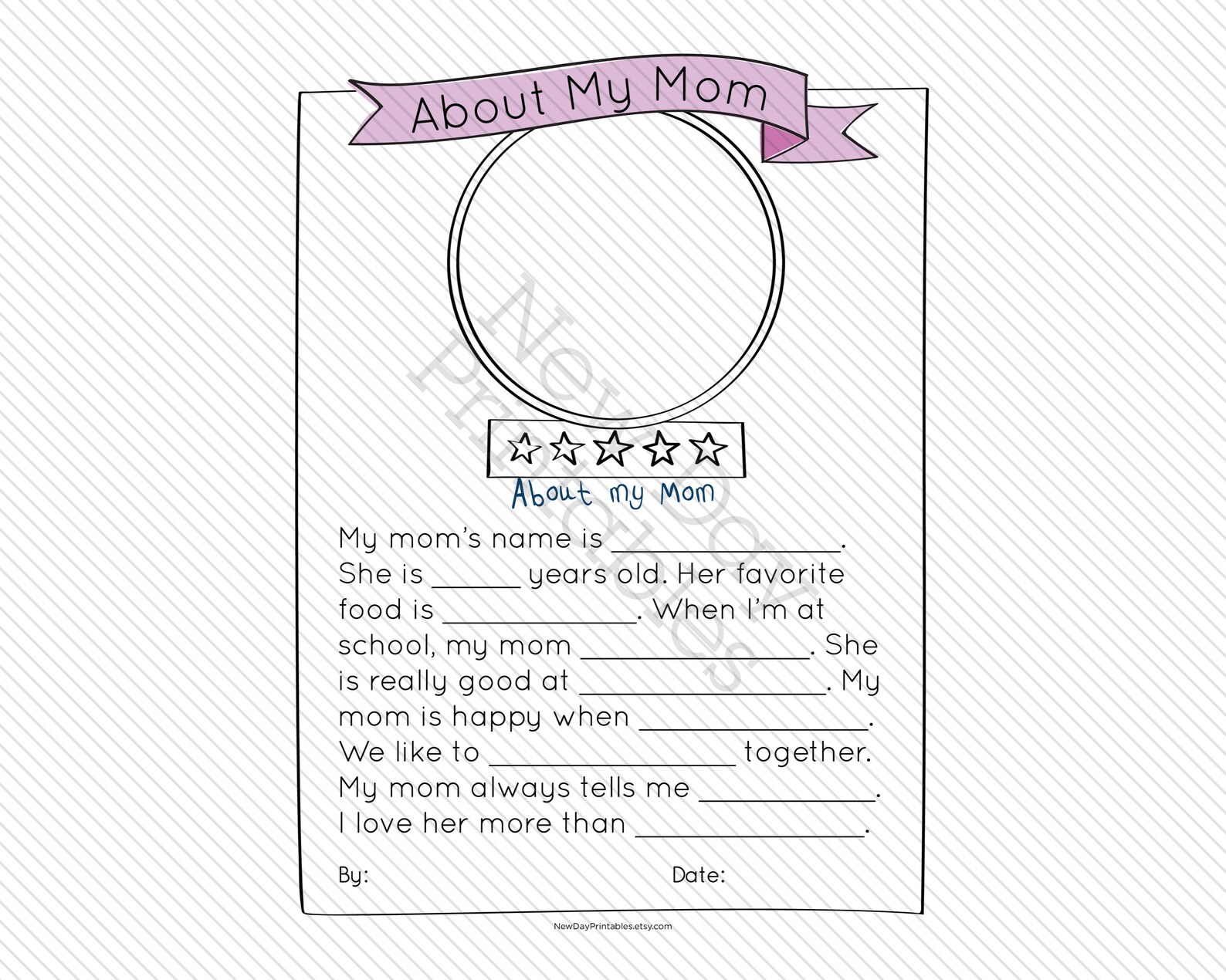About My Mom: Mother's Day Mad Libs Activity Printable for Kids ...