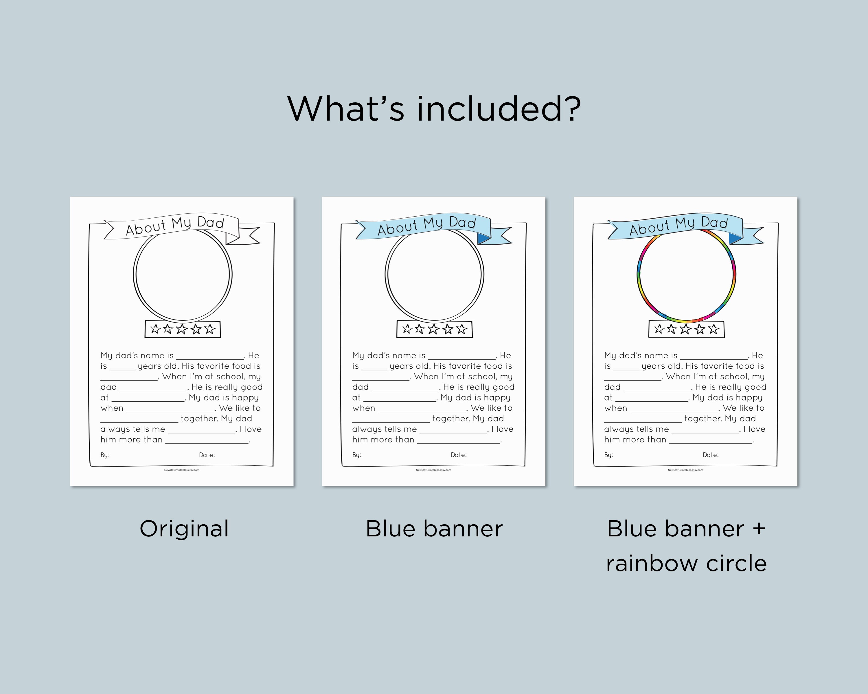 About My Dad: Father's Day Mad Libs Activity Printable for Kids ...