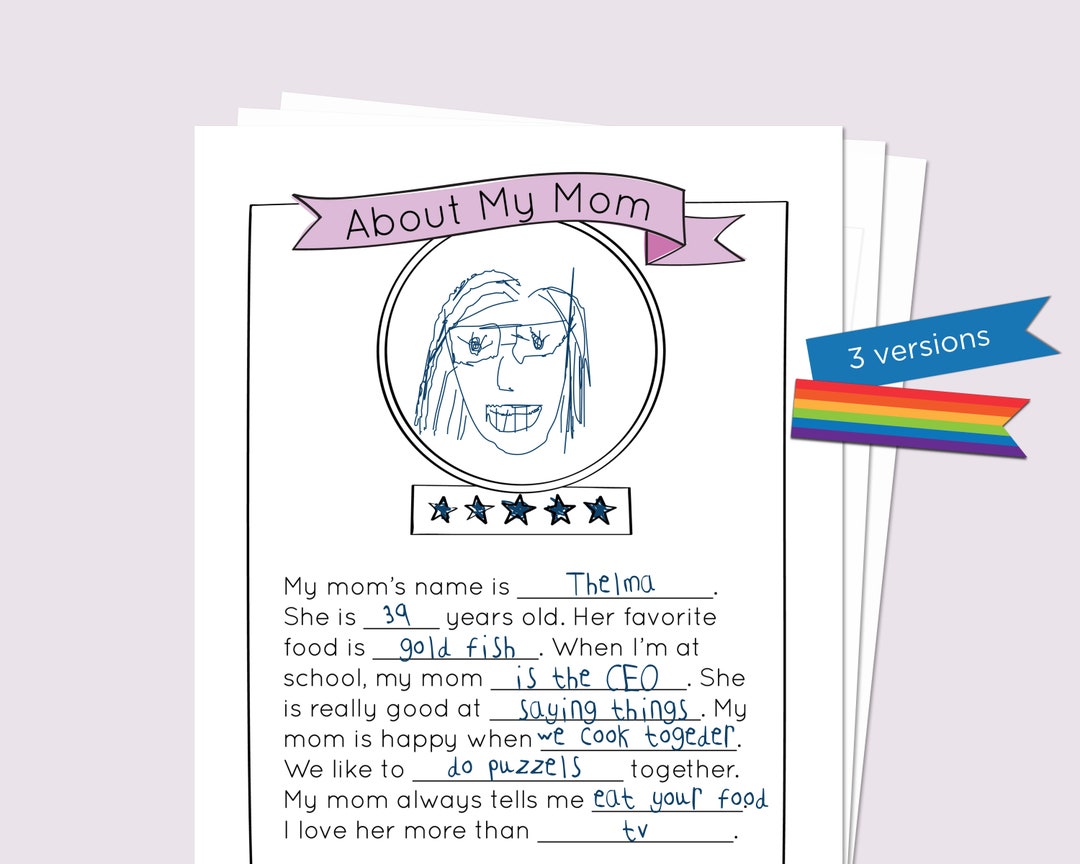 About My Mom: Mother's Day Mad Libs Activity Printable for Kids ...