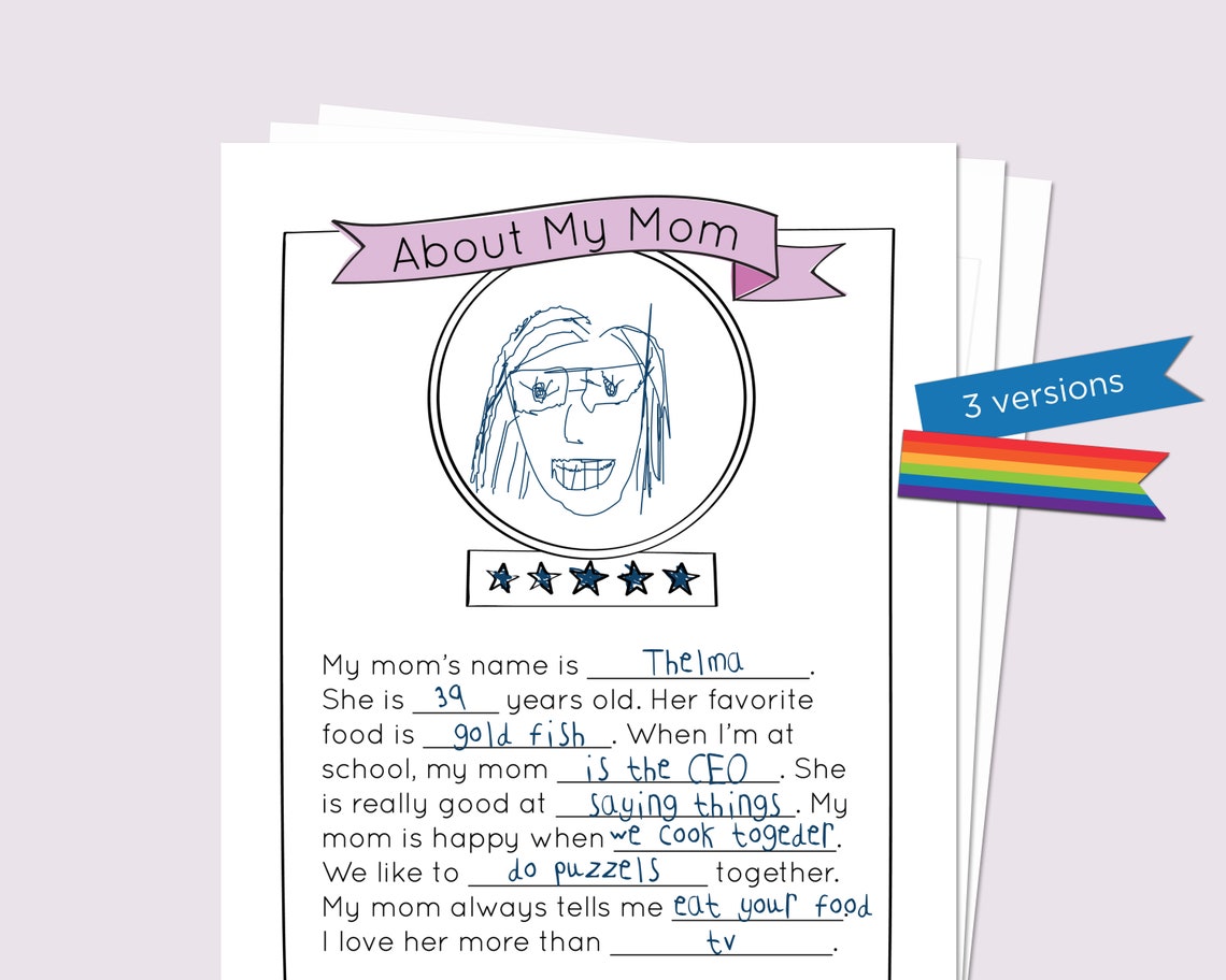 About My Mom: Mother's Day Mad Libs Activity Printable for Kids ...