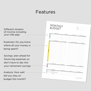 Monthly Budget: Track Income, Fixed and Variable Expenses, and Savings ...
