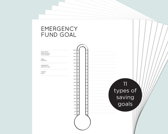 Savings Chart: Save Money With This Savings Thermometer. | Etsy