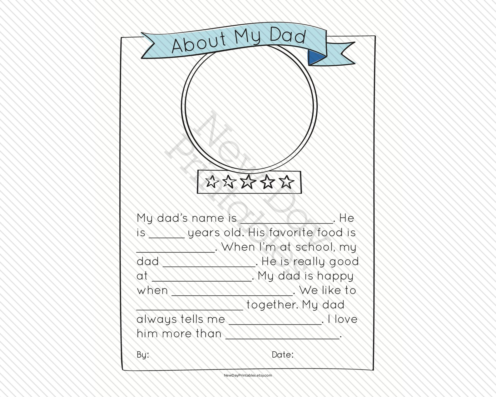 About My Dad: Father's Day Mad Libs Activity Printable for Kids ...