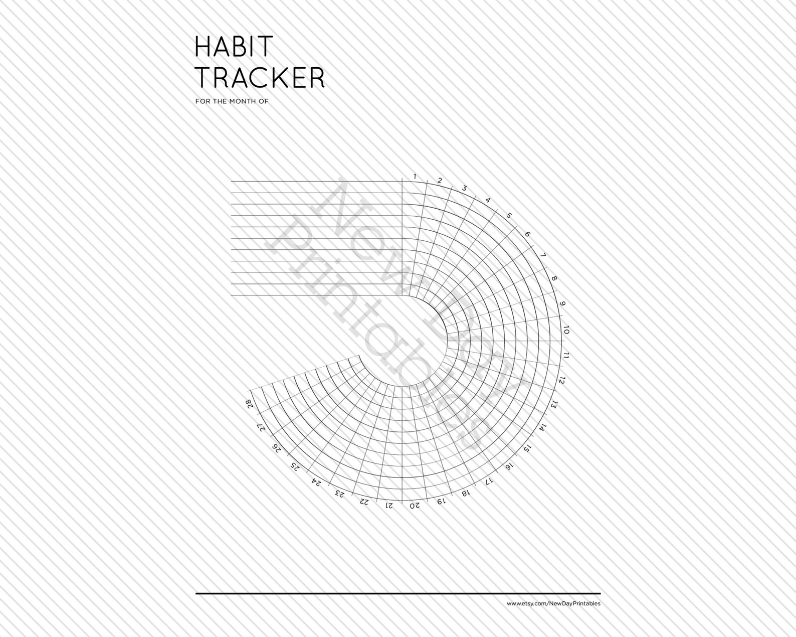 Printable Circle Habit Tracker: Monthly Intention Wheel (digital ...