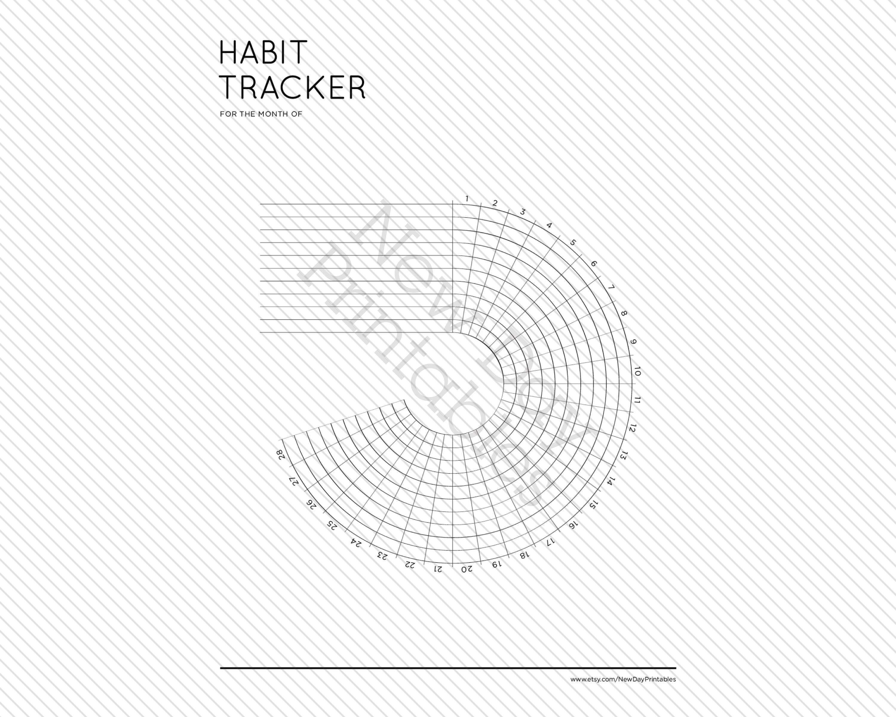 Printable Circle Habit Tracker: Monthly Intention Wheel | Etsy