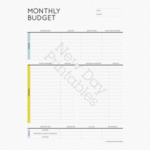 Monthly Budget: Track Income, Fixed and Variable Expenses, and Savings ...