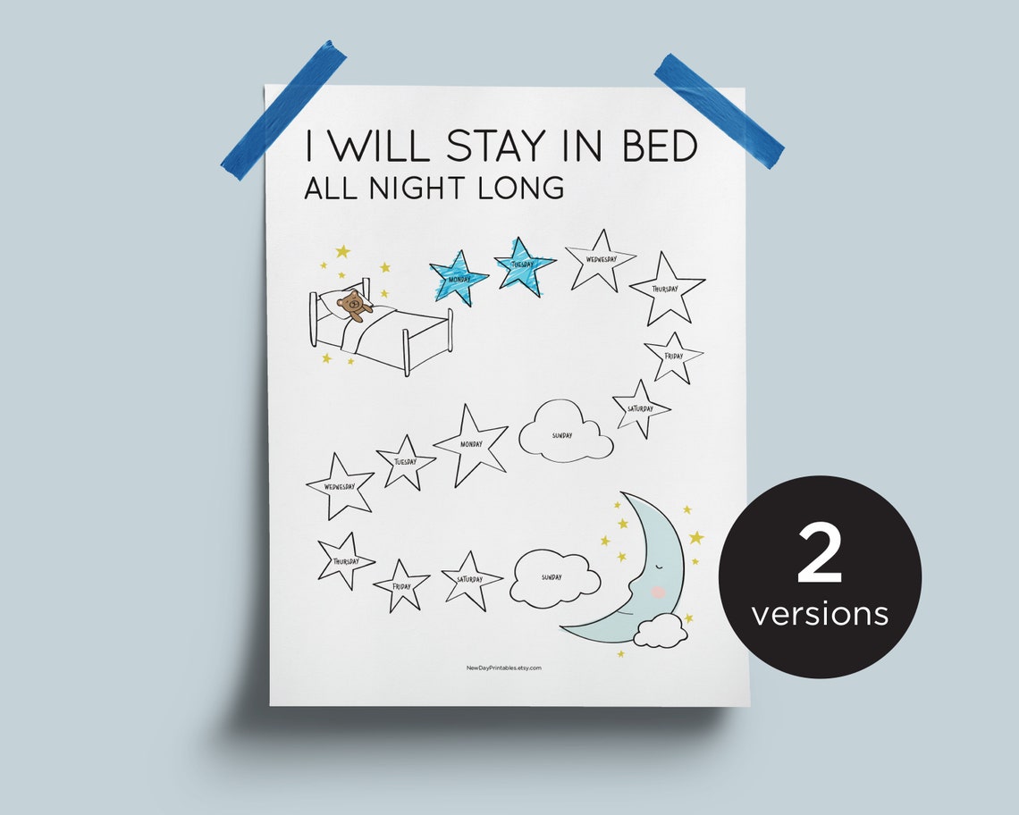 Printable Toddler Sleep Chart. Instant Download. I Will Stay - Etsy
