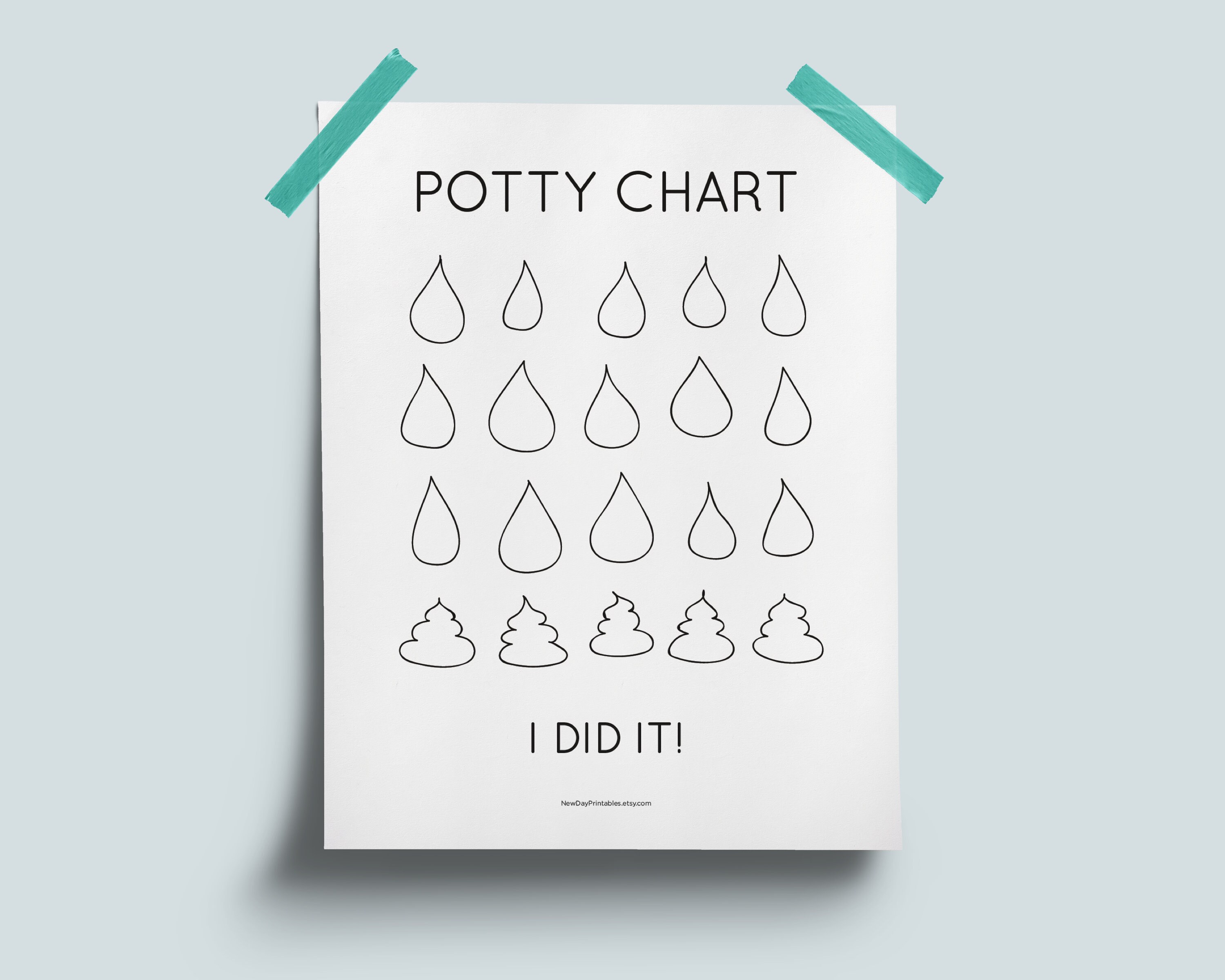 Potty Chart: Toilet Training Chart for Toddlers. Printable - Etsy Canada