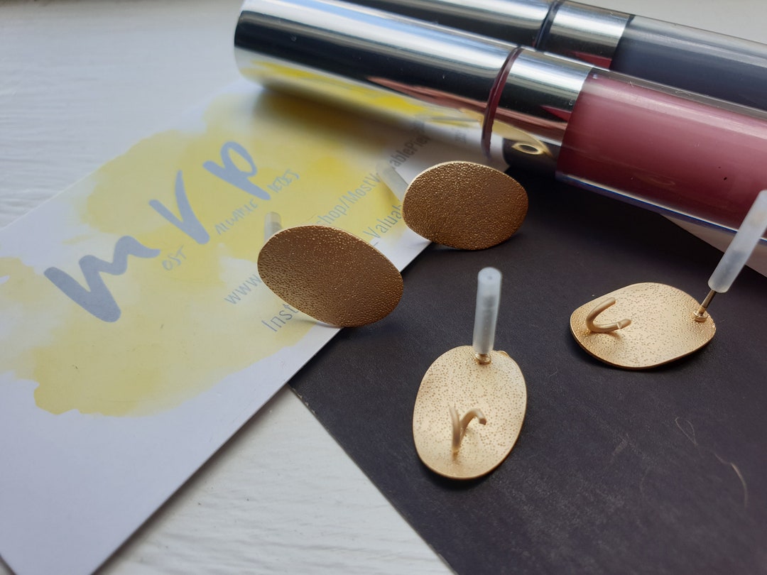 2 pcs, 18-12mm, Distorted Oval Shape Golden Earrings Base Connectors ...