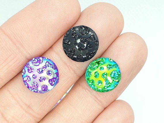 20pcs 12mm Resin Cabochons Flat Round for DIY Jewelry Making | Etsy