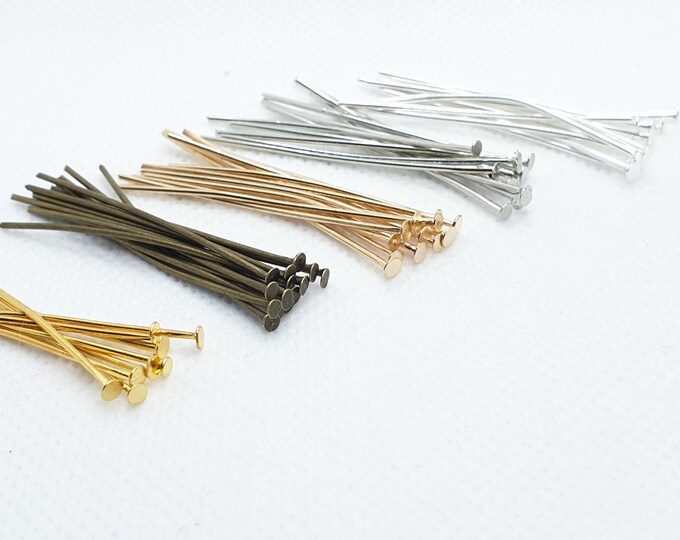 30 Pcs, 40mm Iron Flat Head Pins for Jewelry Making - Etsy