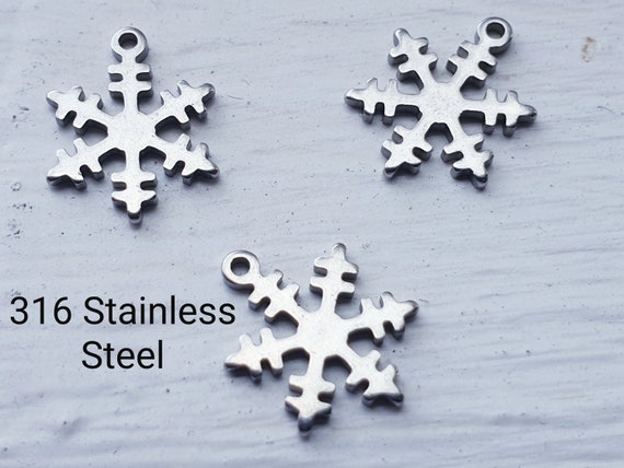 6 Pcs 11 X 13mm 316 Stainless Steel Snow Flake Shape - Etsy