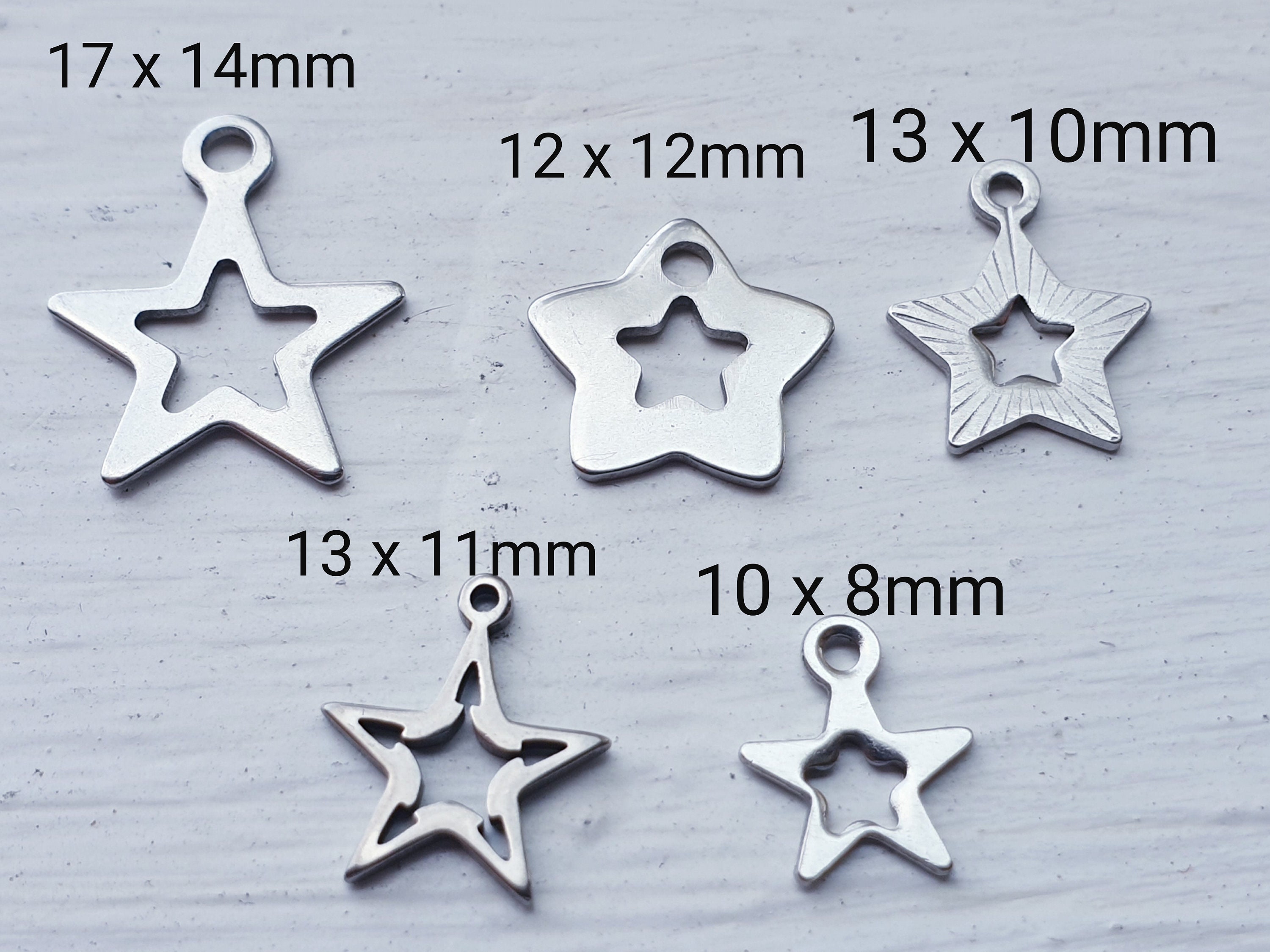 6 Pcs 316 Stainless Steel Five-pointed Star Hallow Design | Etsy