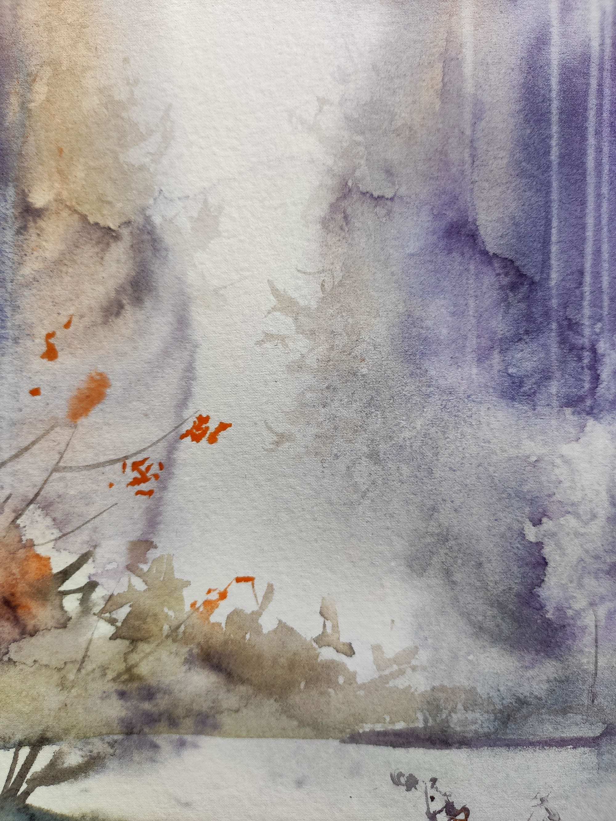 Winter Snow Trees Landscape Art Winter Season Original Watercolor ...