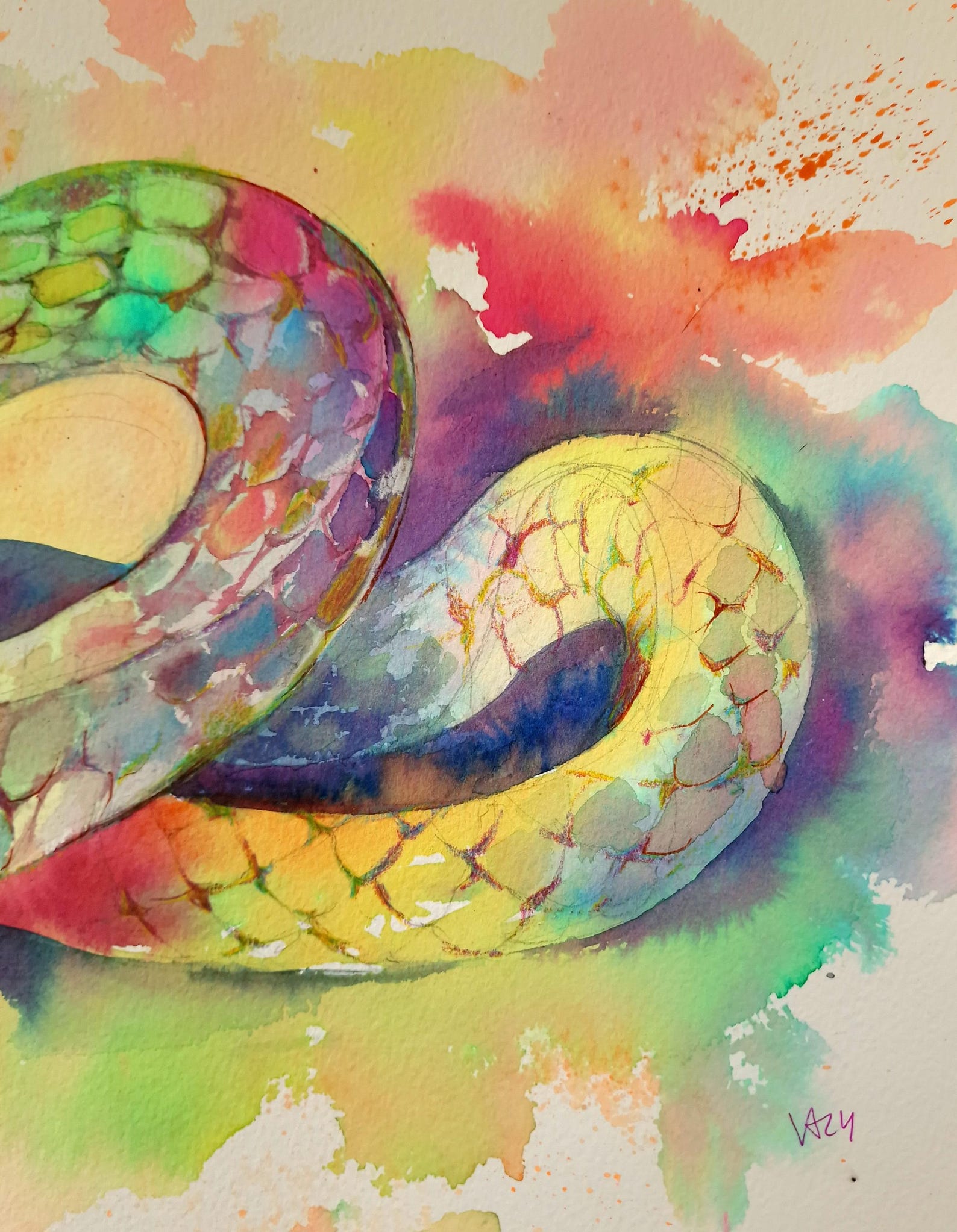 Colorful Snake Bright Reptile Rainbow Scales Wild World Abstract Shades ...